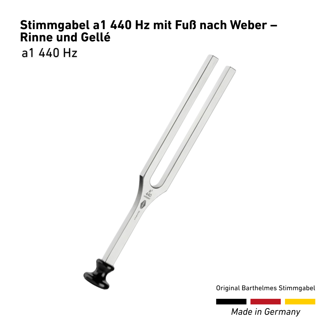 Tuning fork a1 440 Hz with base according to Weber – Rinne and Gellé